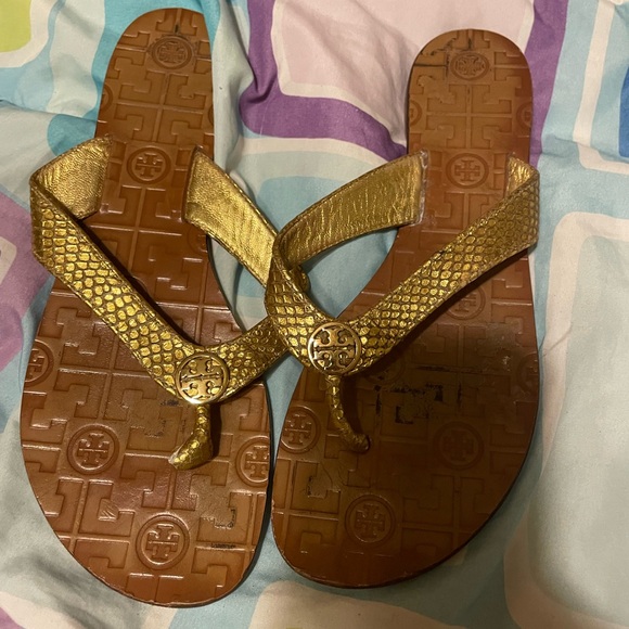 Tory Burch | Shoes | Tory Burch Metallic Gold Sandals | Poshmark